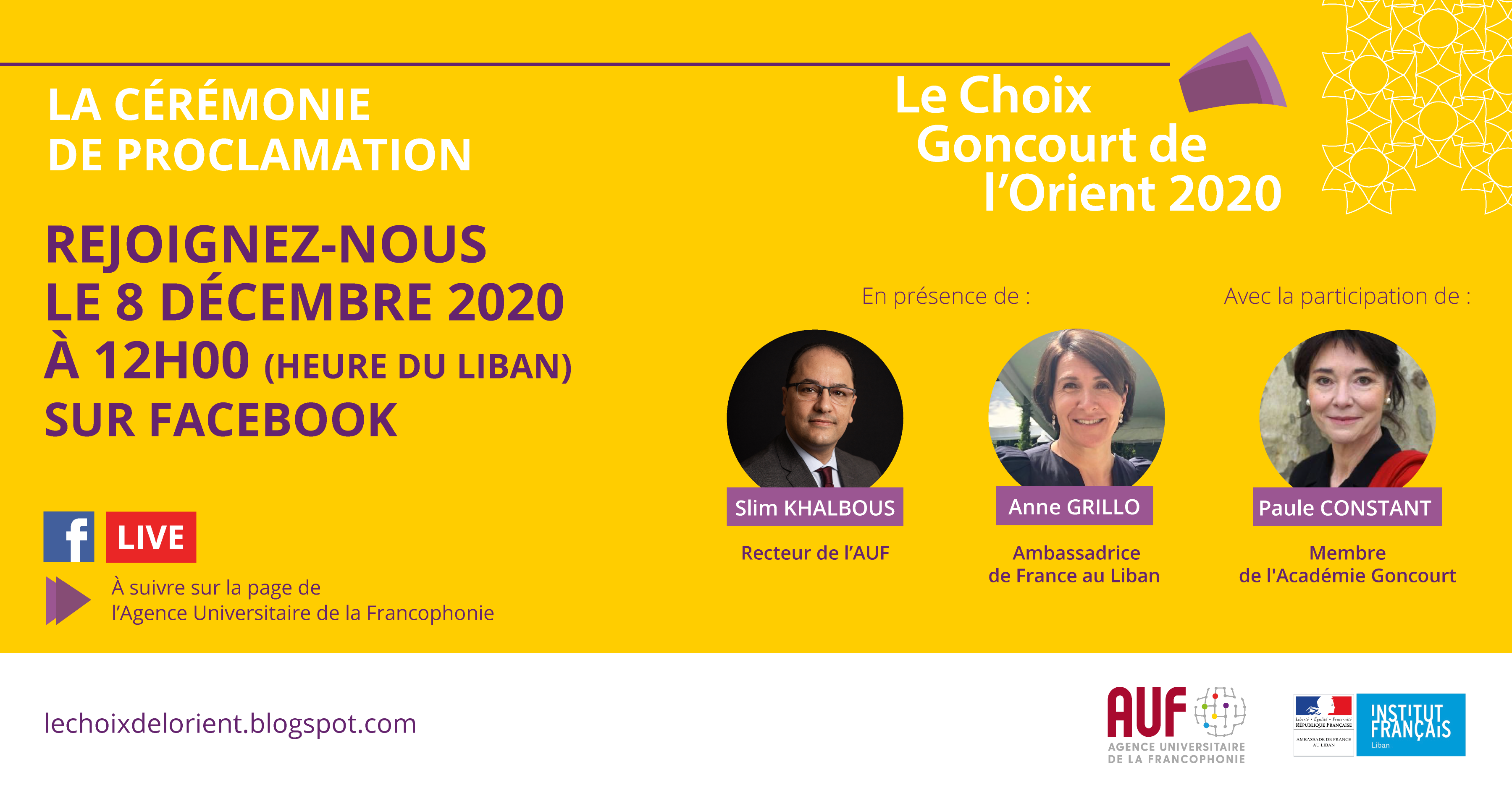Proclamation du Choix Goncourt de l’Orient 2020 - AUF Proclamation du Choix Goncourt de l’Orient 2020 - AUF